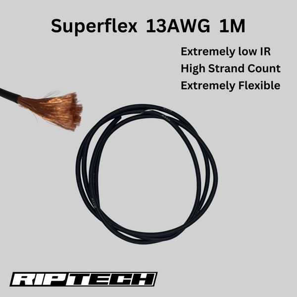 13AWG 3.5mm Ø Super Flexible Pure Copper Wire in Black 1 Metre Length ...