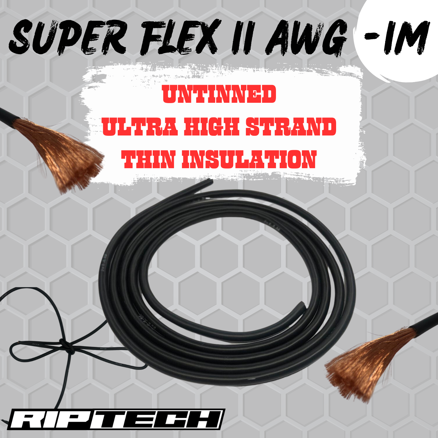 11AWG 4mm Ø Super Flexible Pure Copper Wire in Black 1 Metre Length ...