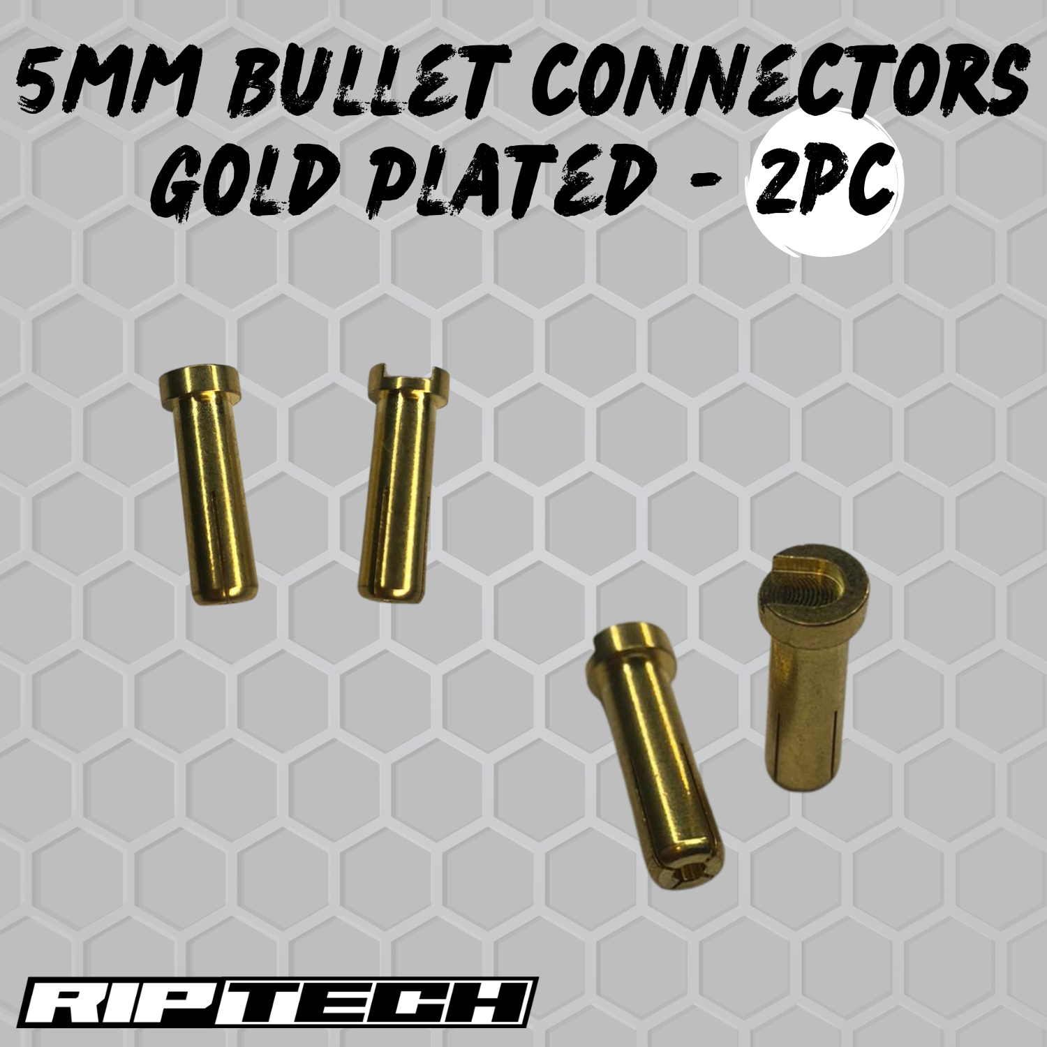 5mm Bullet Connectors Gold Plated - 2 Pack – Riptech Rc