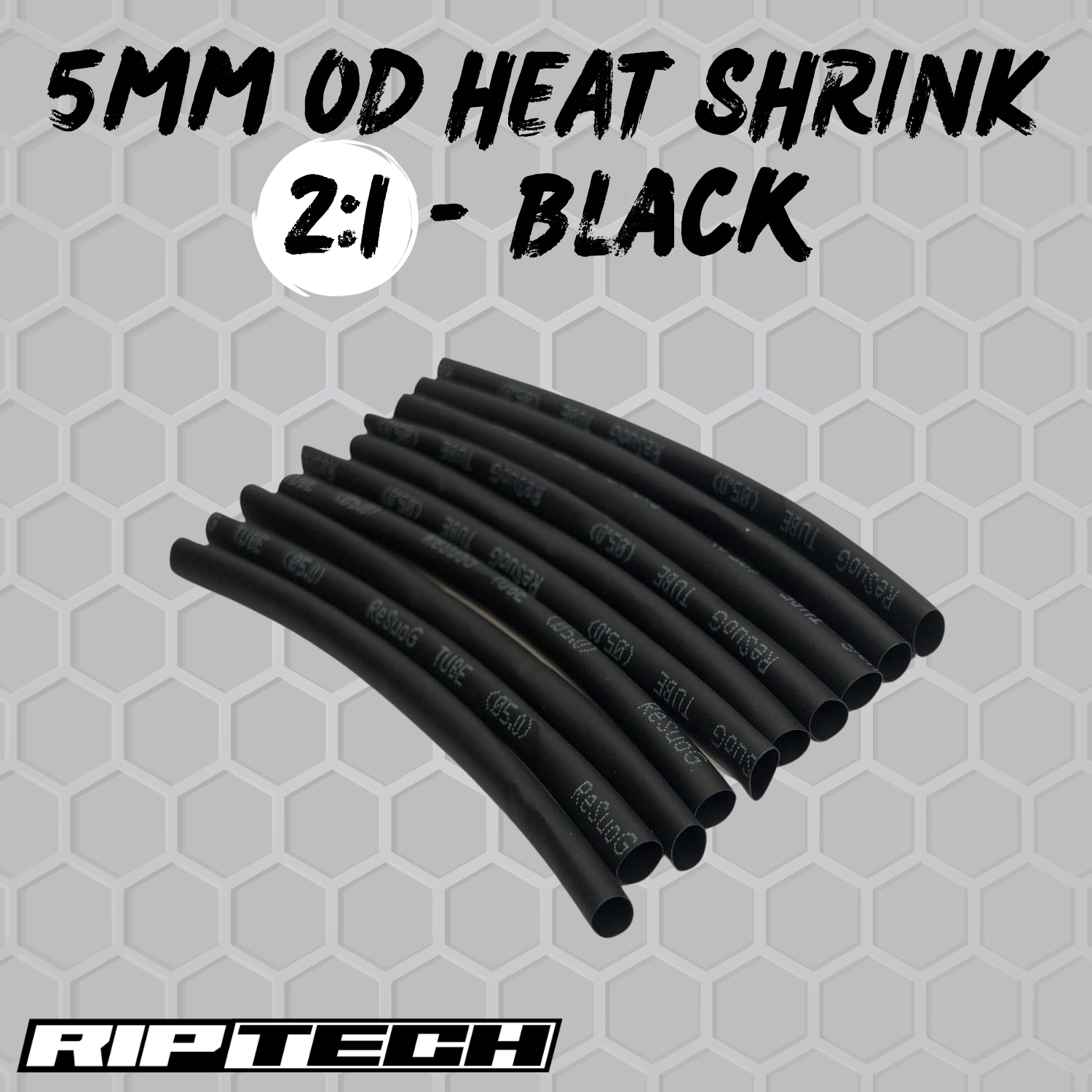 5mm OD Heat Shrink 2:1 Shrink Ratio - Black – Riptech Rc